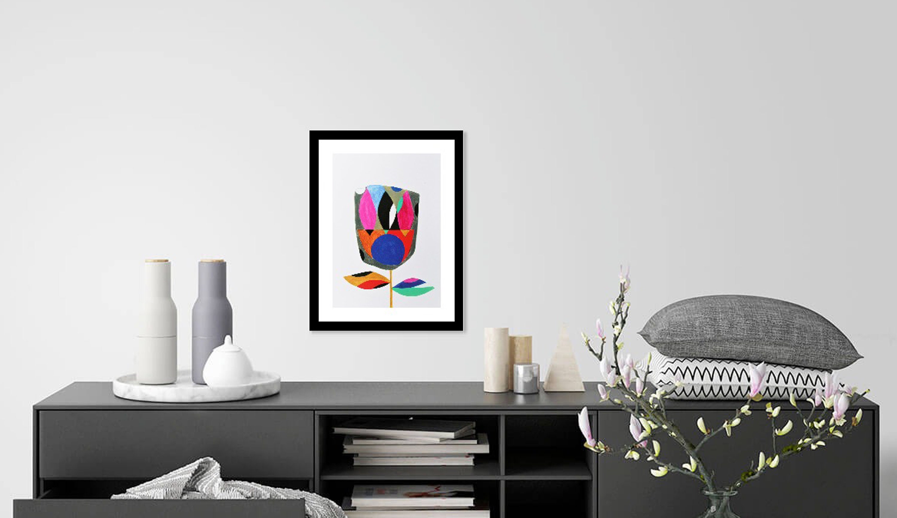 A4 Size Digital Print of Contemporary Abstract Flower Art | Etsy