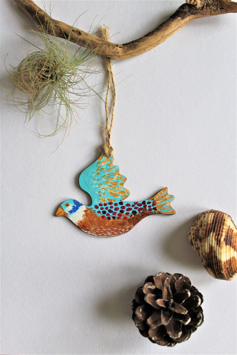 Christmas Décor, Bird Hand Painted Décoration ,scandi Decoration, Gift ...