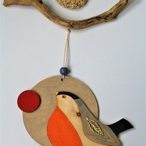 Wooden Laser Cut Hand Painted Robin Wall Décor,home Decor,scandi Home ...