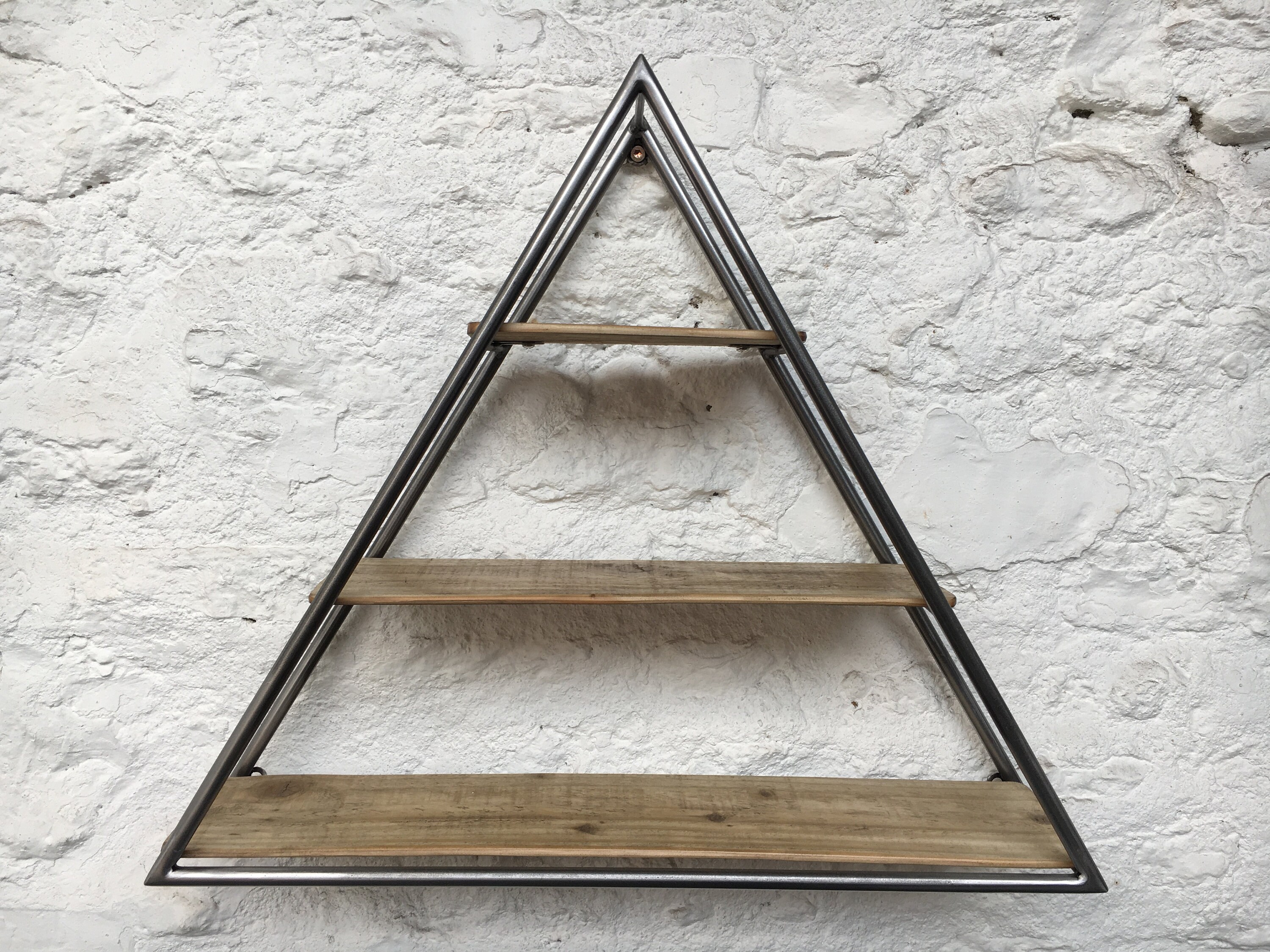 Metal and Wood Triangle Shelves Geometric Shelf Wall Shelf - Etsy