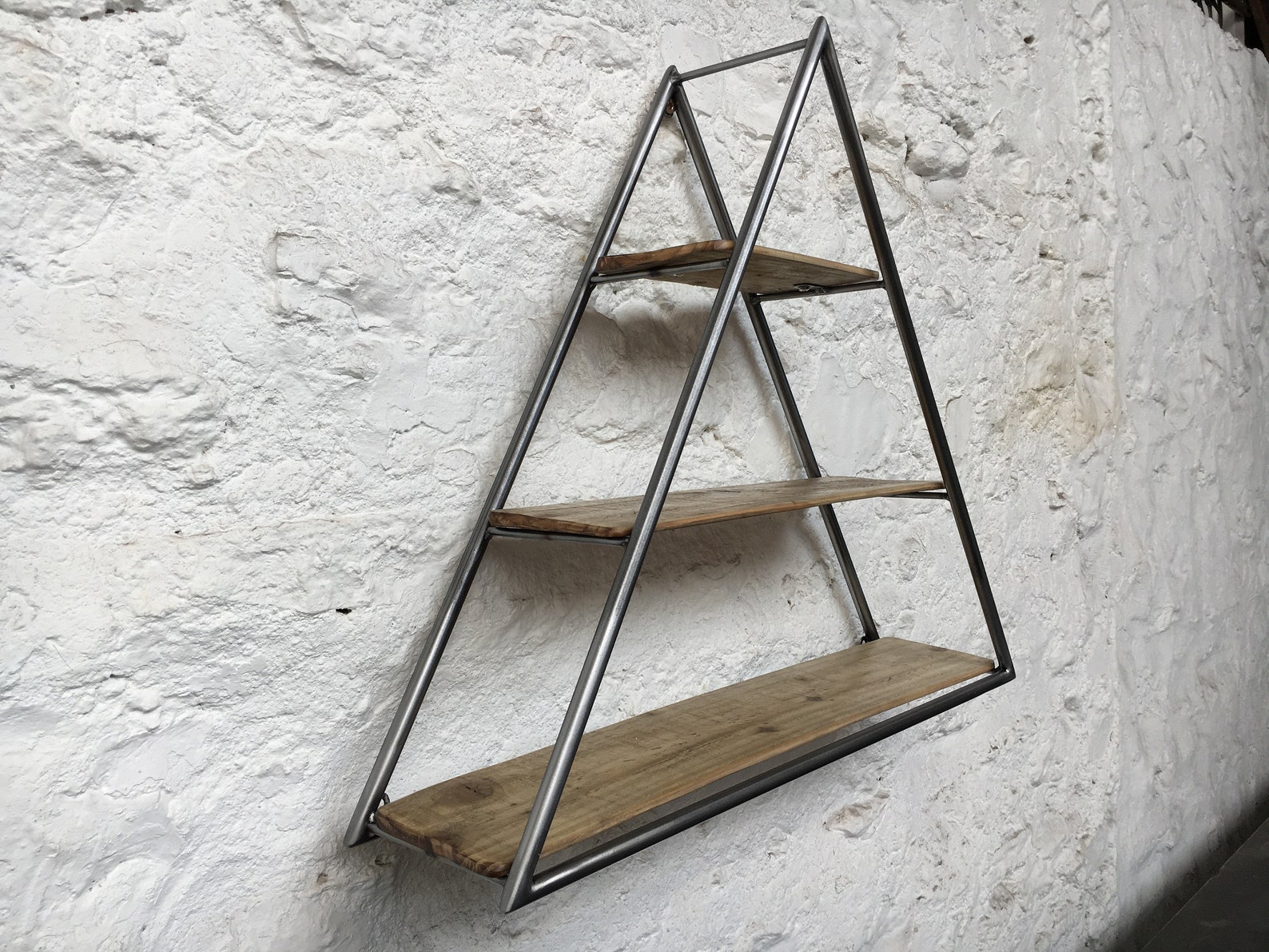 Metal and Wood Triangle Shelves Geometric Shelf Wall Shelf - Etsy