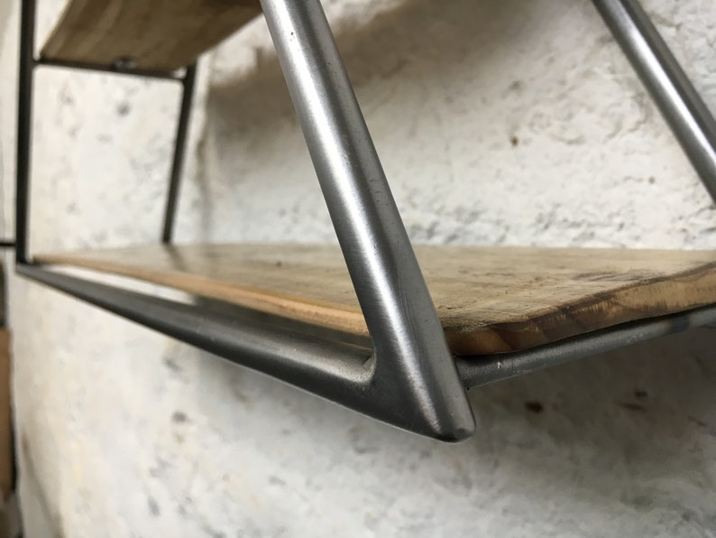 Metal and wood triangle shelves geometric shelf wall shelf | Etsy