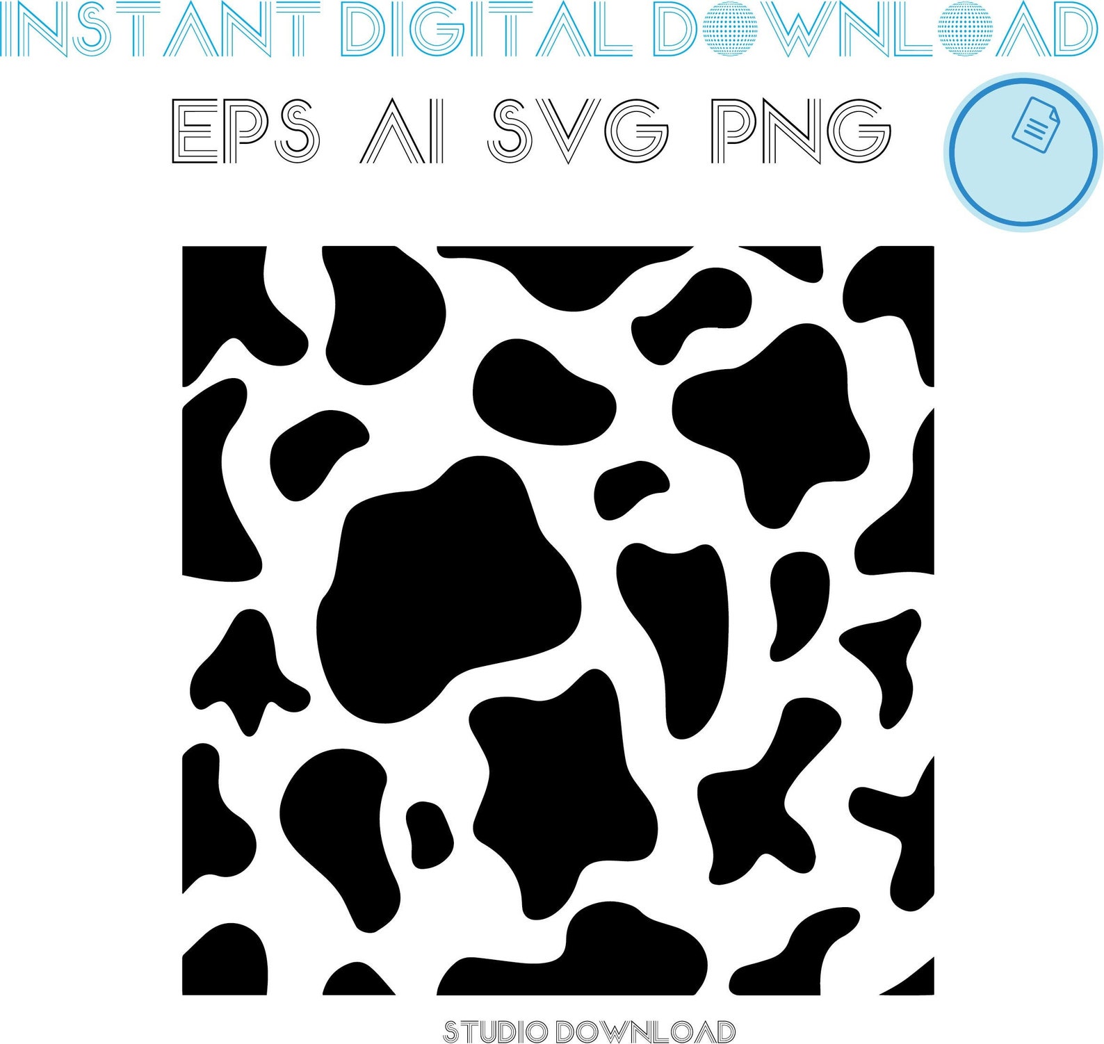 Cow Print Svg Cut Files Clipart Files Svg Dxf Eps Png | Etsy