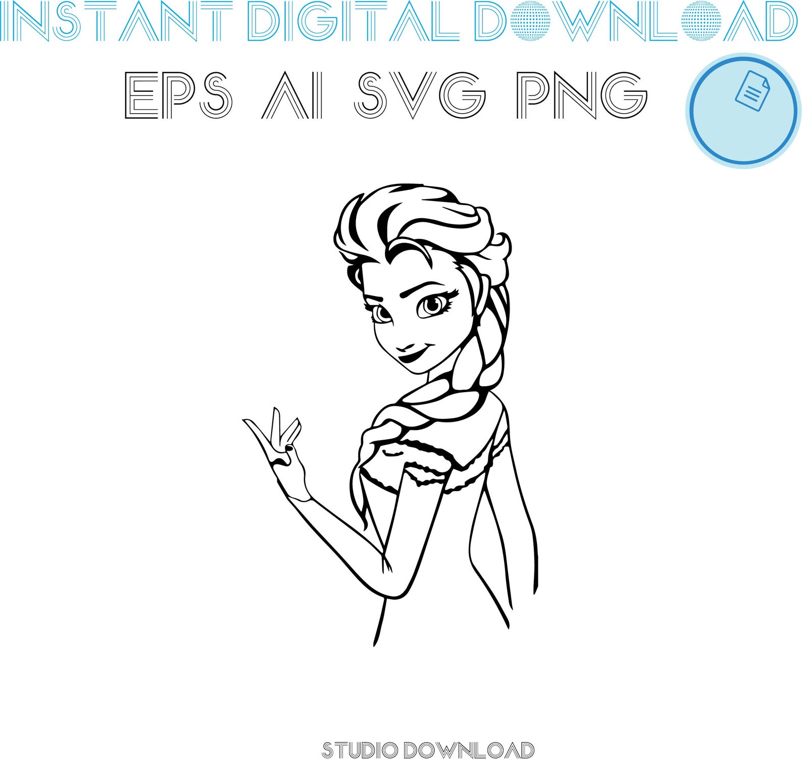 Frozen Princess Anna and Elsa SVG Cut File Download Cricut & - Etsy