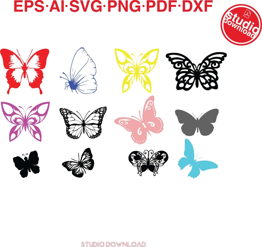 Butterfly Svg Cut Files Clipart Files Svg, Dxf, Eps, Png Cricut Files ...
