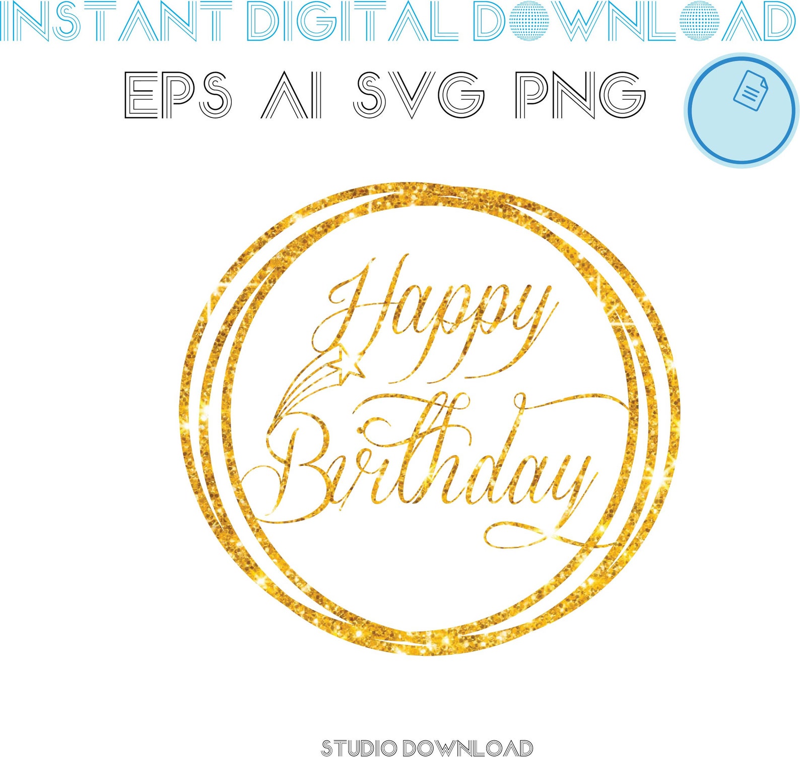 Cake Topper Svg Happy Birthday Circle Svg Birthday Svg Dxf | Etsy