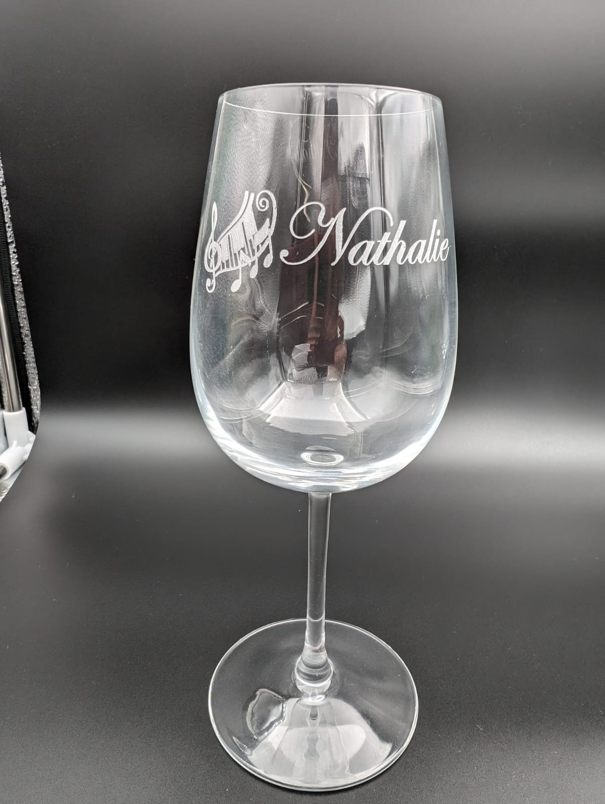 Laser Engraved Wine Glass With Musical Instrument 49 Cl - Etsy