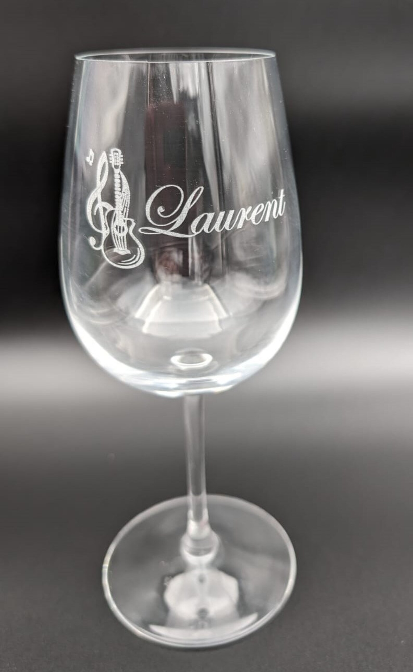 Laser Engraved Wine Glass With Musical Instrument 49 Cl - Etsy