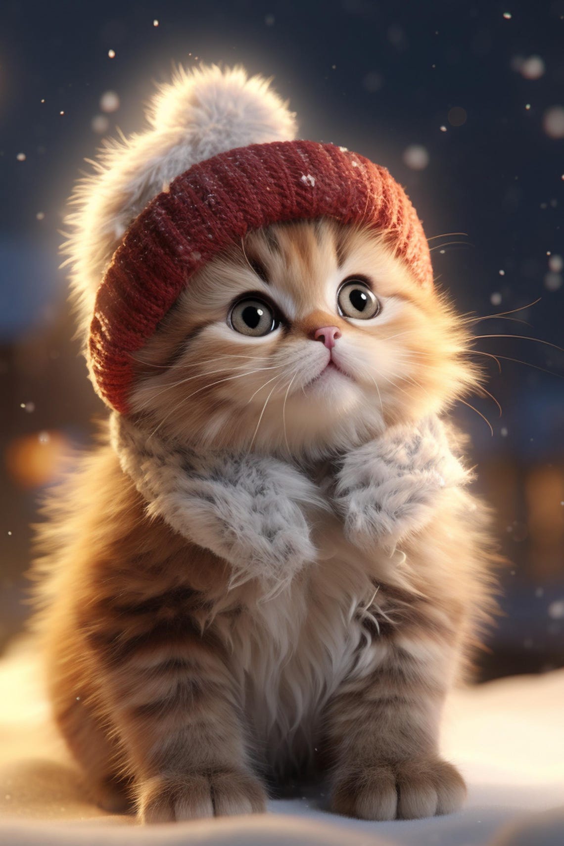 Christmas Kittens - Ginger Kitten With Hat - Etsy