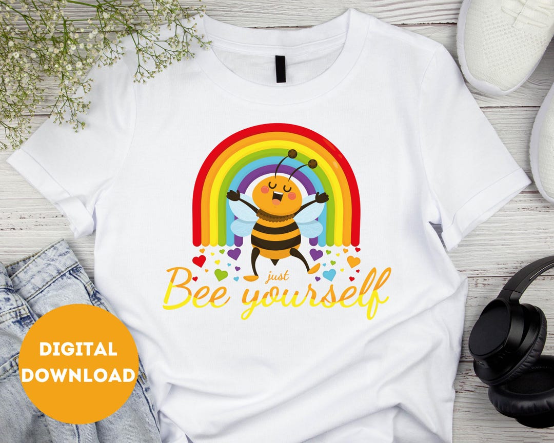 LGBT Bee Yourself PNG, Just Bee Yourself, Pride Rainbow Png, Be ...