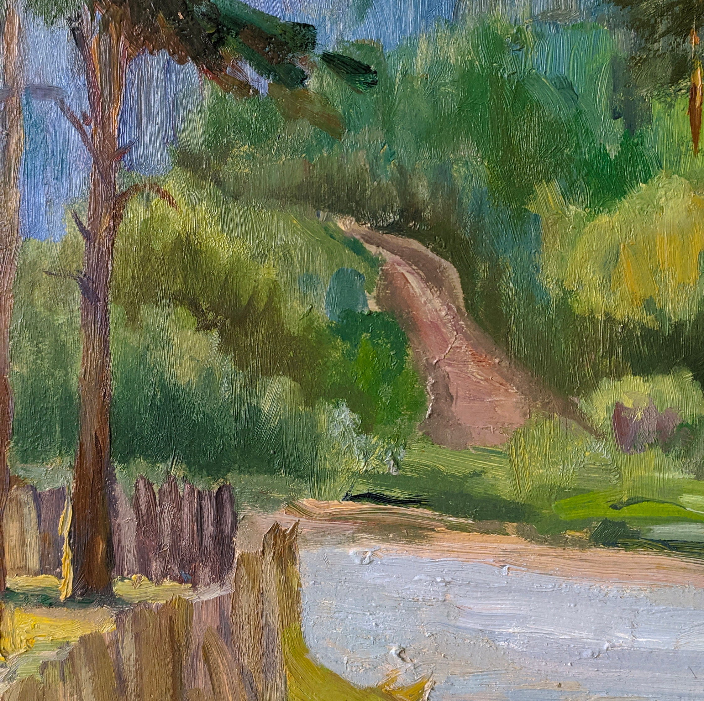 Painting Mountain river 1969 Impressionism VINTAGE OIL PAINTING ...