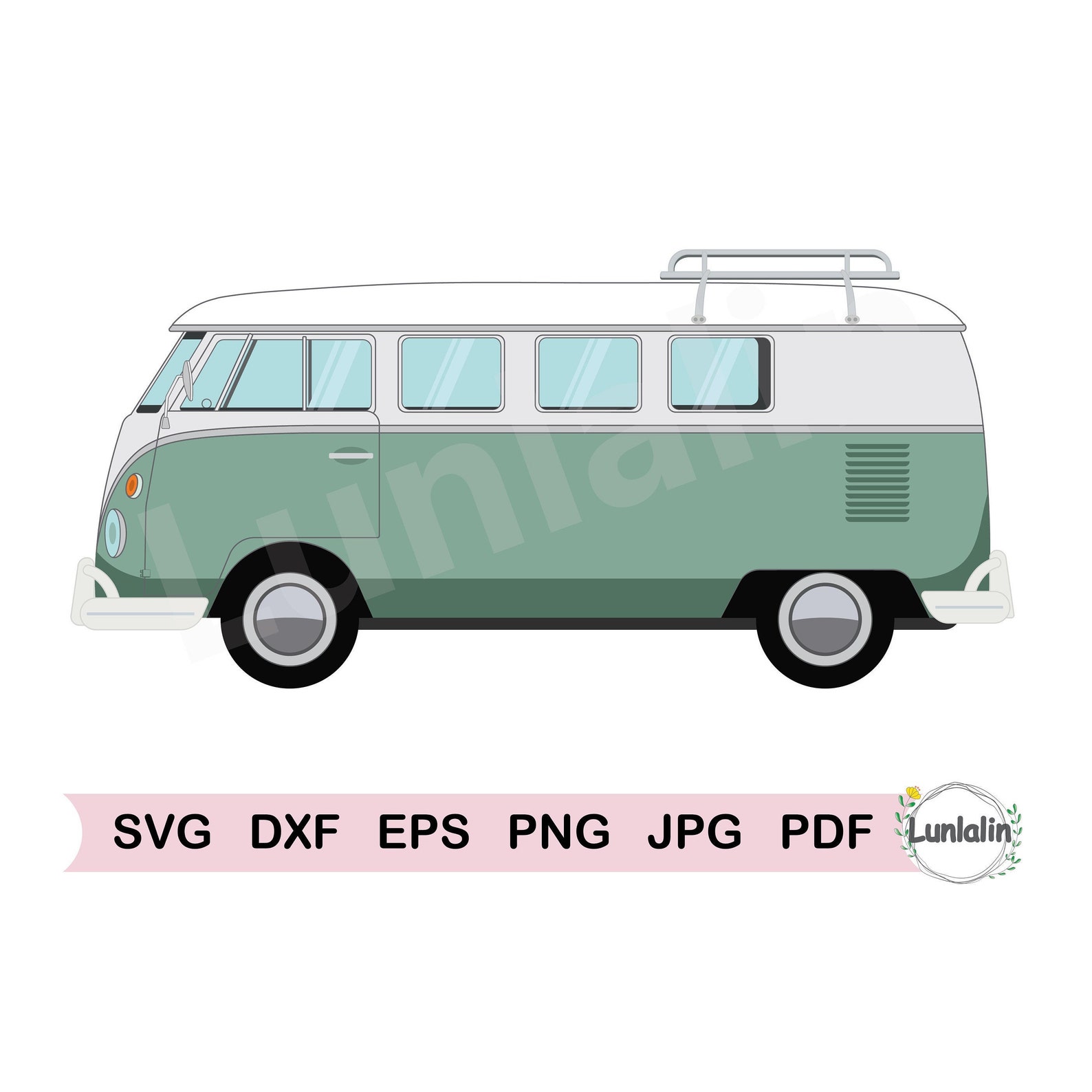 Green Bus Van Volkswagen SVG DXF PNG Artwork Wall Art | Etsy