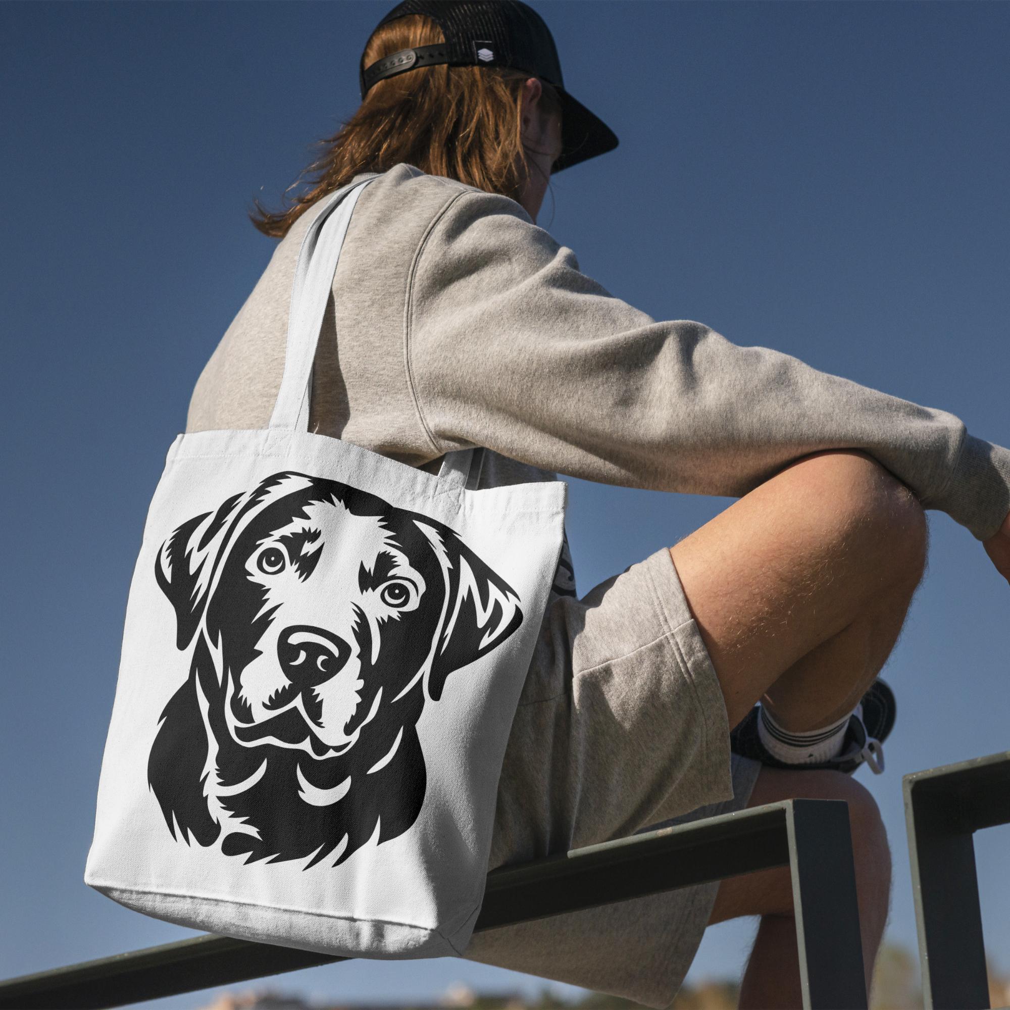 Labrador Retriever Face Stencil Silhouette SVG PNG, Black Lab Dog Face ...