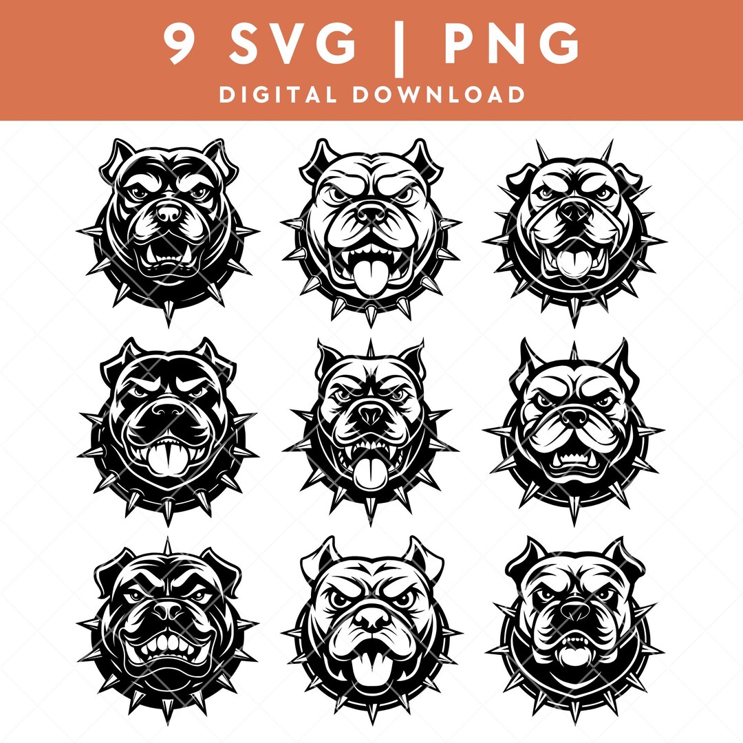 Fierce Bulldog Mascot Silhouette SVG PNG, Aggressive Bulldog Clipart ...
