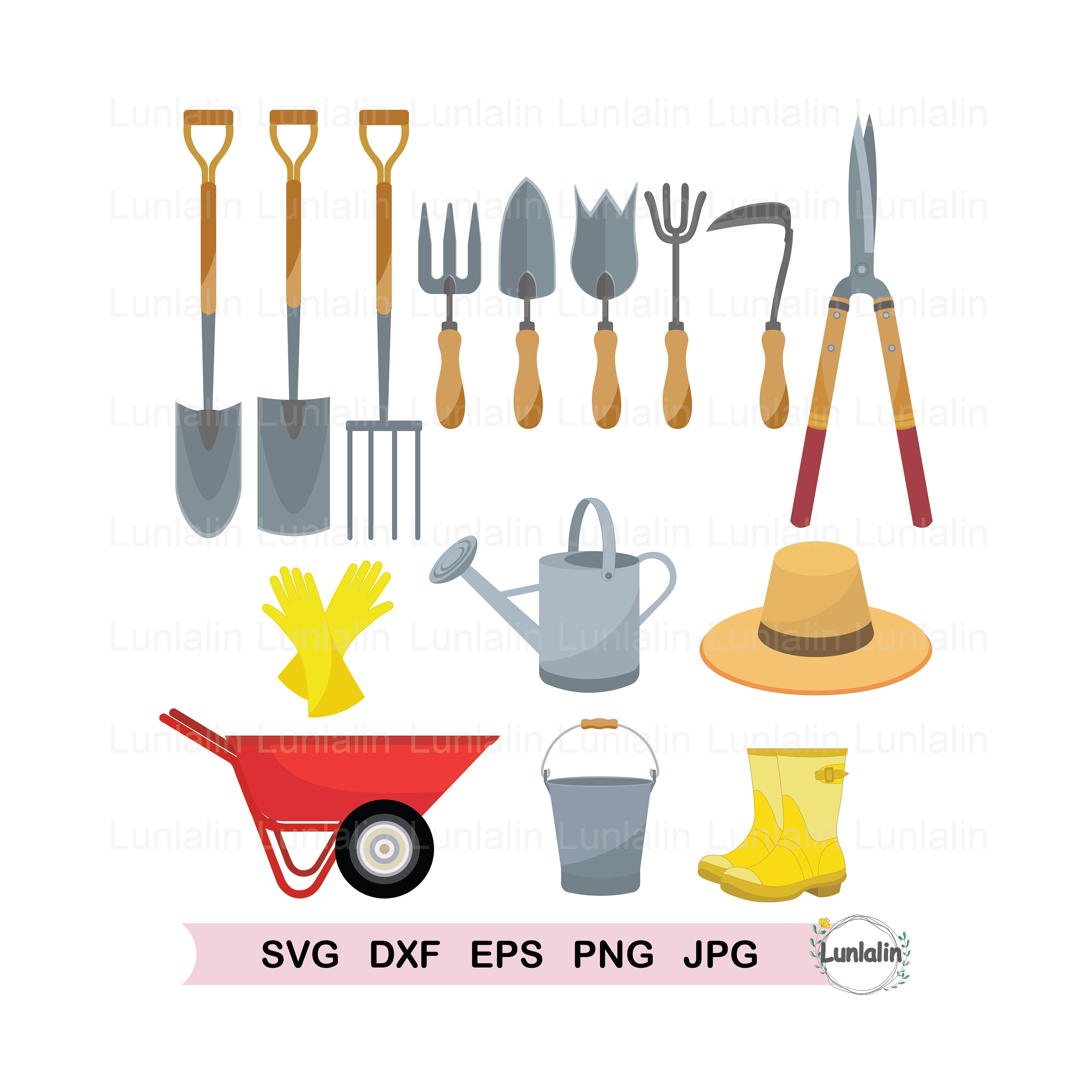 Gardening Tools SVG DXF PNG Gardening Vector Tooling | Etsy