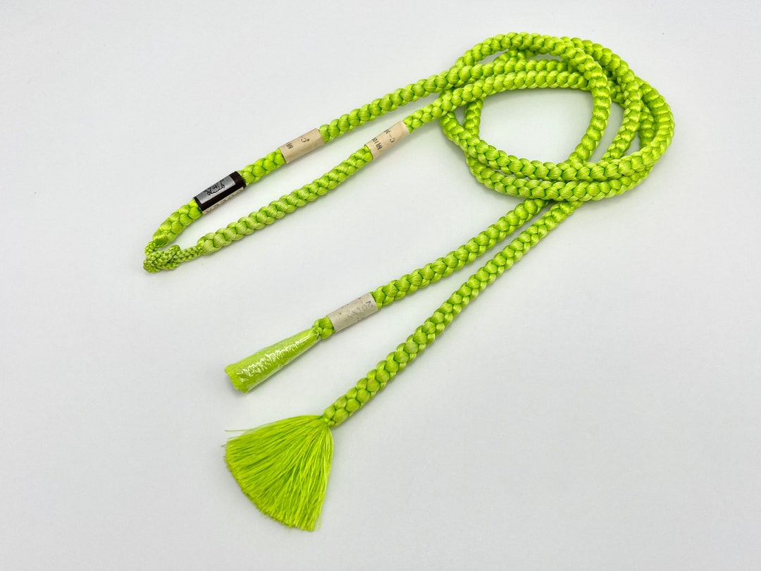 Japanese Light Green Obijime, Round Obijime, Vintage Obijime, Silk ...