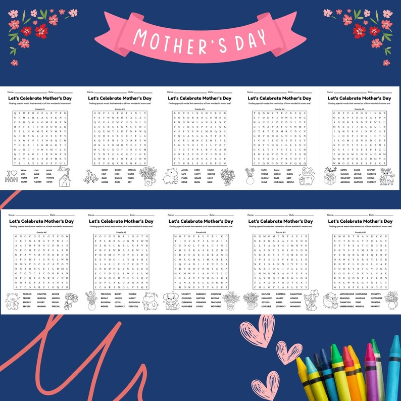 Mother's Day Word Search Printable for Kids | 120 Vocabulary ...