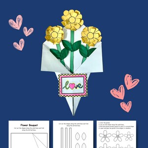 Printable DIY 3D Flower Bouquet Craft for Mother’s Day - Easy, Fun, and ...