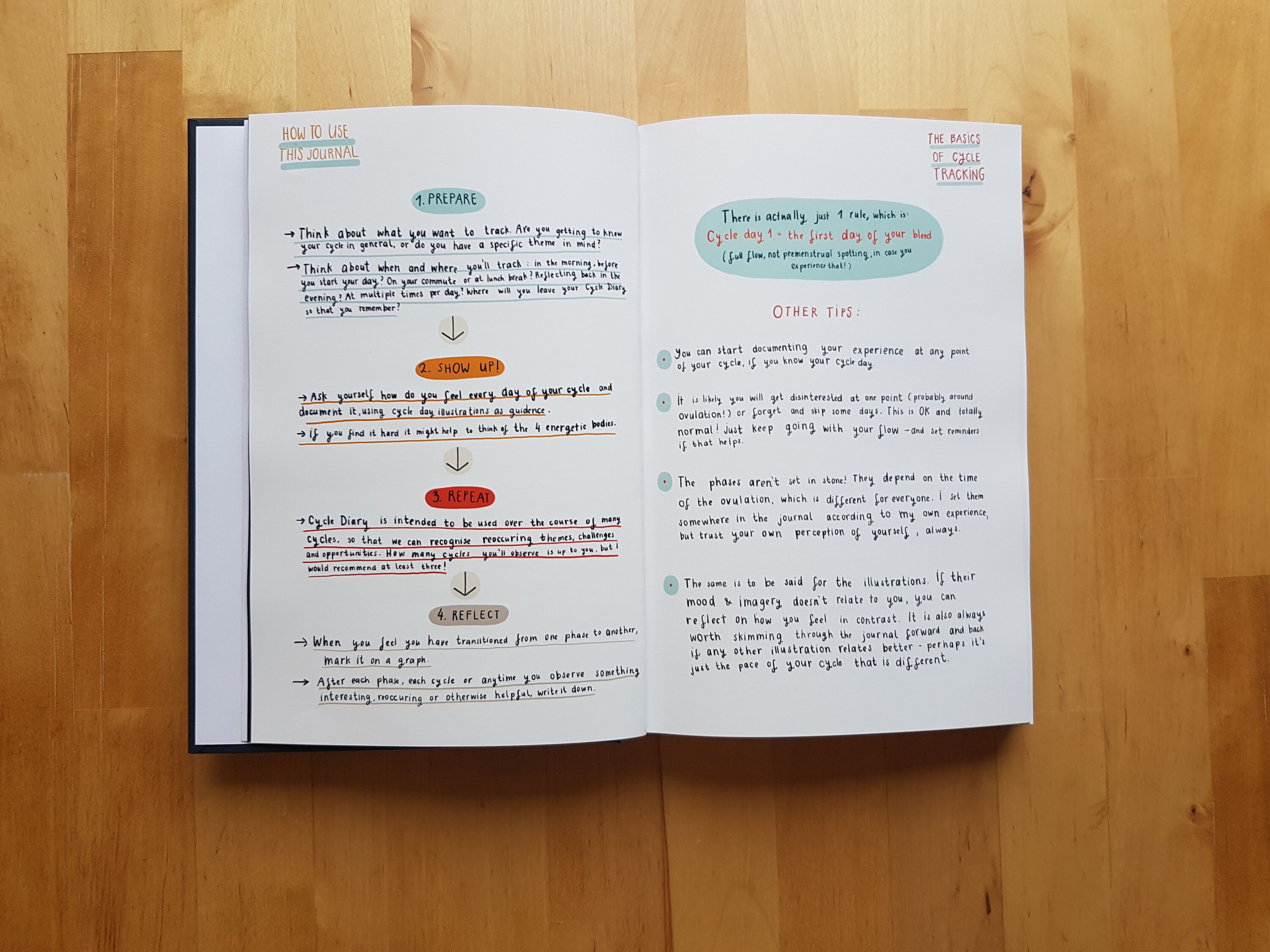 Cycle Diary an Illustrated Menstrual Cycle Journal - Etsy