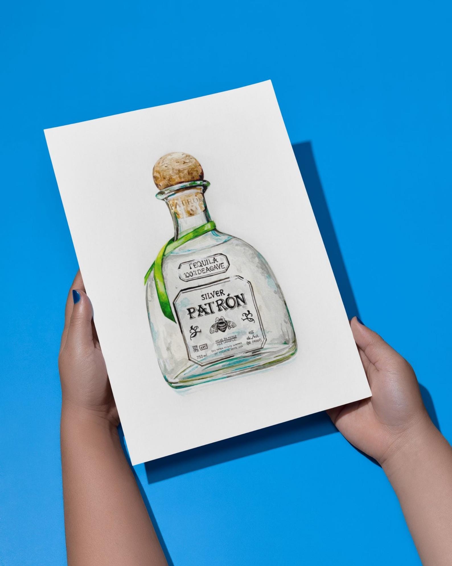 Patron Bottle Print, Tequila Art Print, Trendy Wall Art, Digital ...