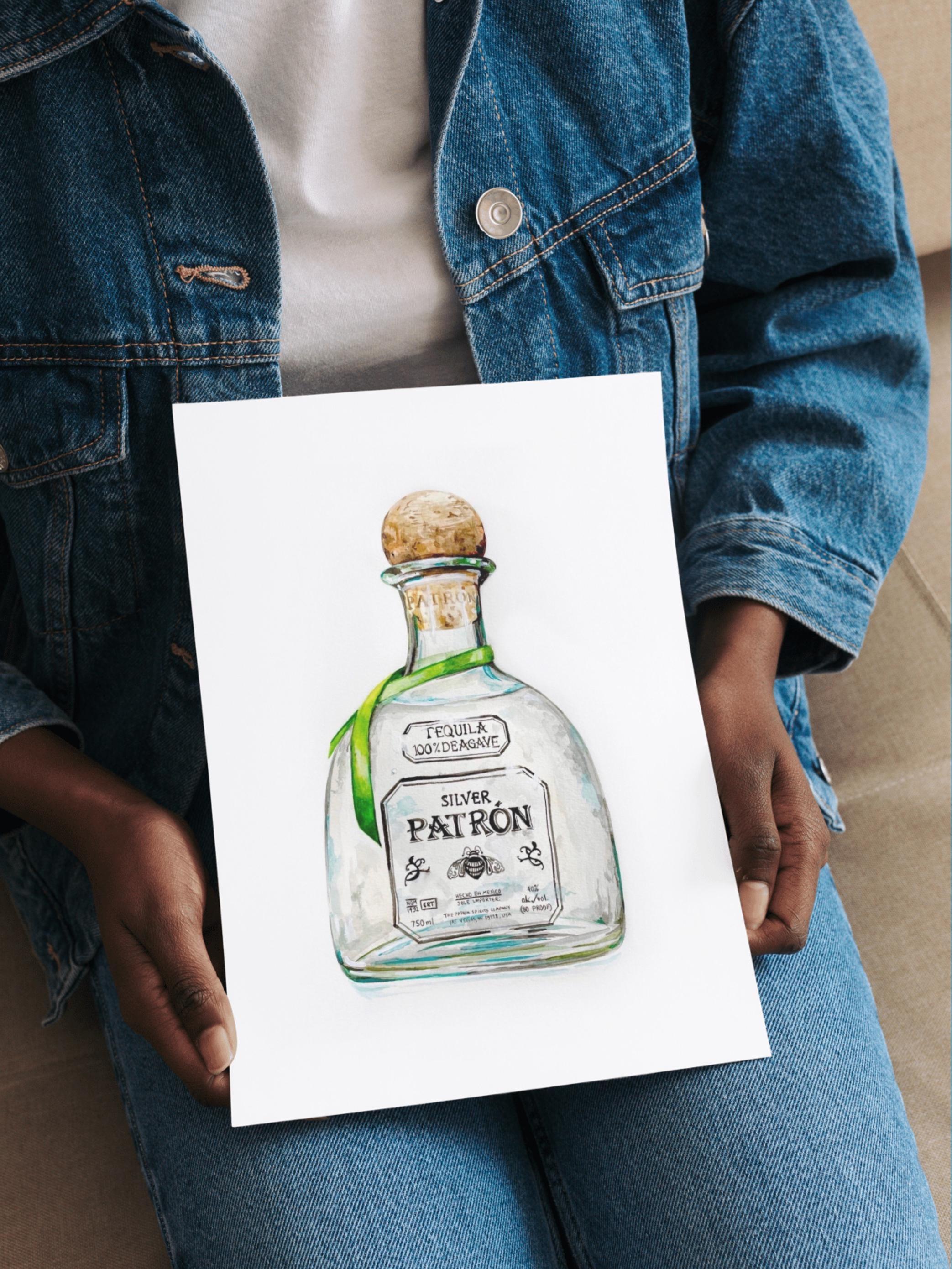 Patron Bottle Print, Tequila Art Print, Trendy Wall Art, Digital ...
