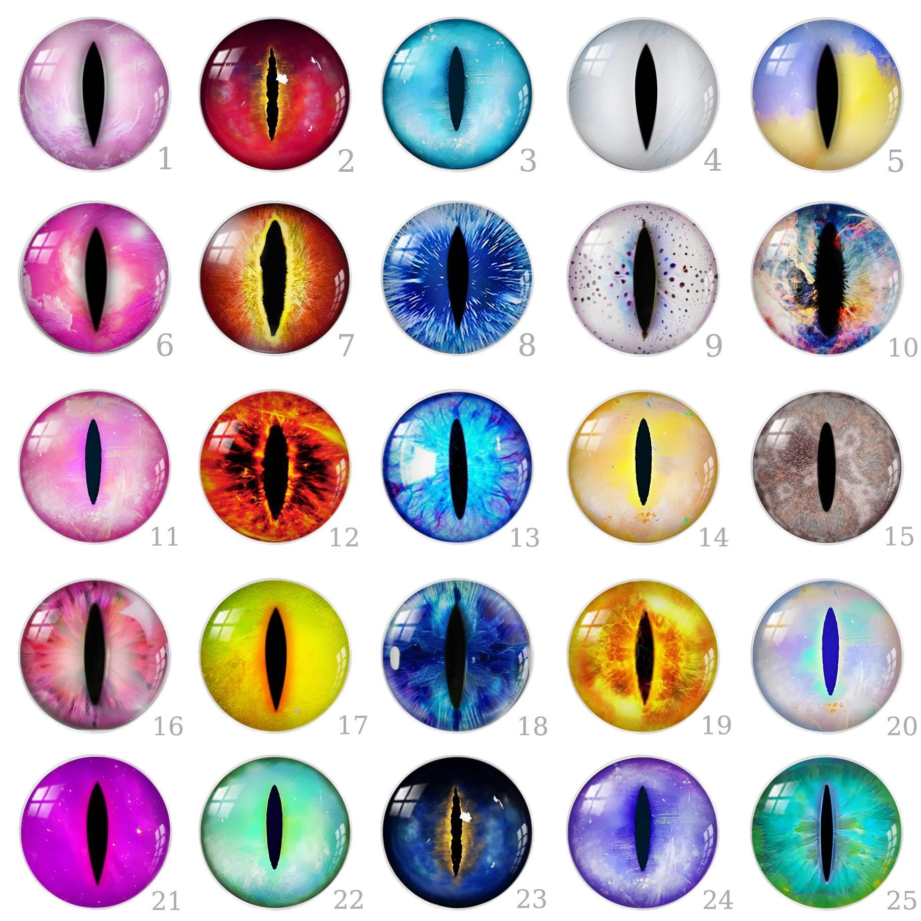Eyes Glass Cabochons- Dragon, Doll and Animal Eyes for DIY Crafts ...