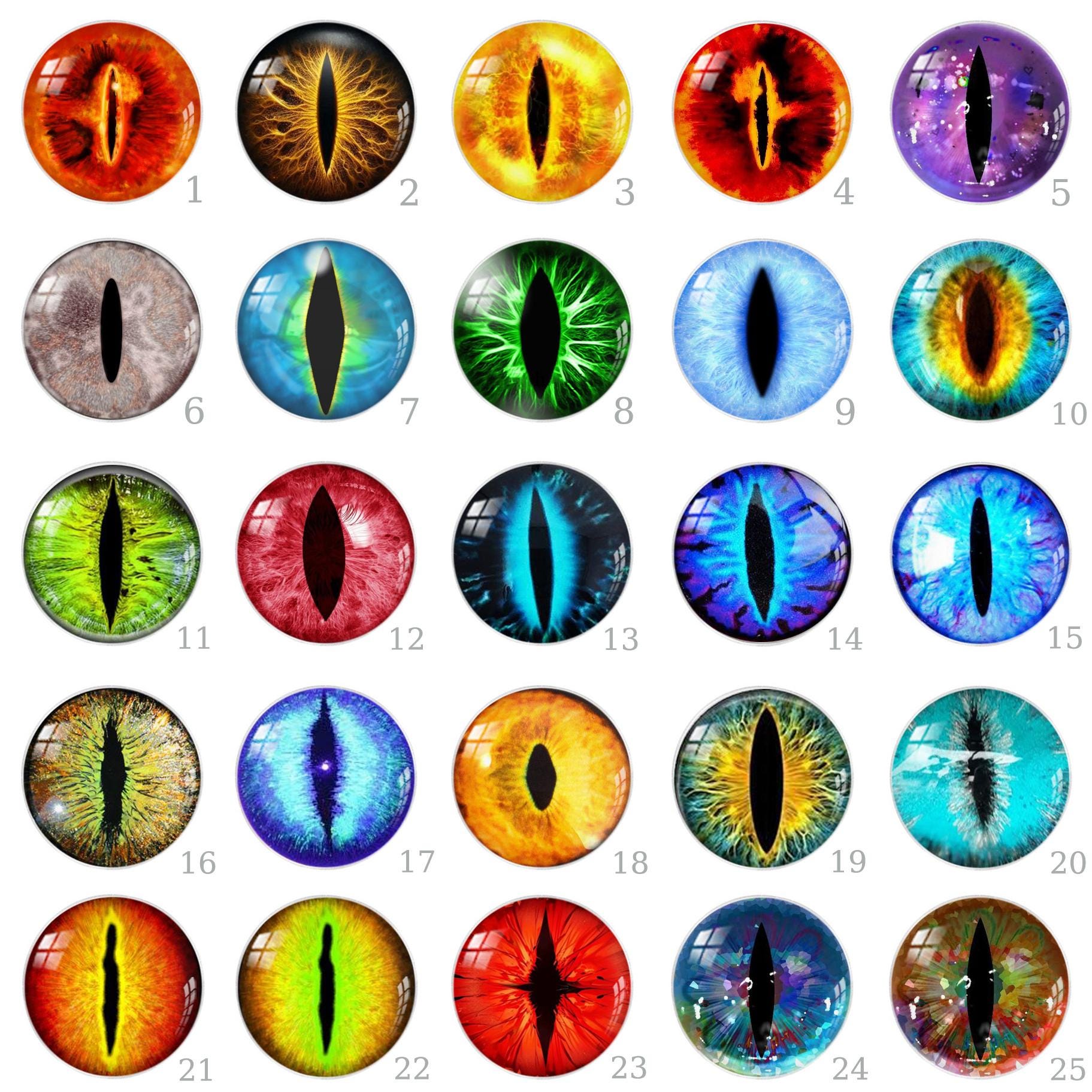 Eyes Glass Cabochons- Dragon, Doll and Animal Eyes for DIY Crafts ...