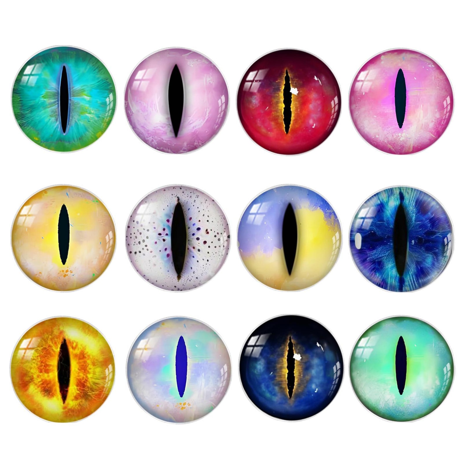 Eyes Glass Cabochons- Dragon, Doll and Animal Eyes for DIY Crafts ...