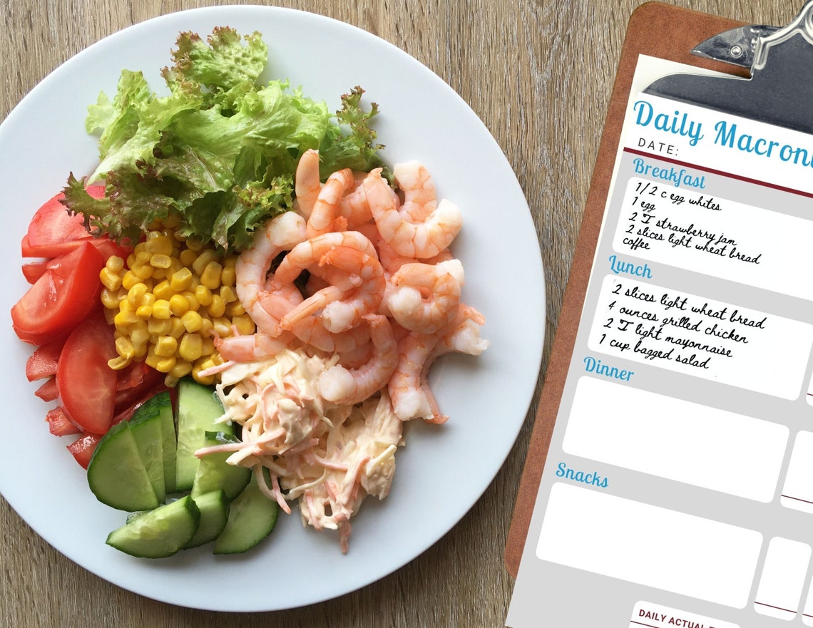 Daily Macros Food Log Diary Journal Printable Worksheet - Etsy