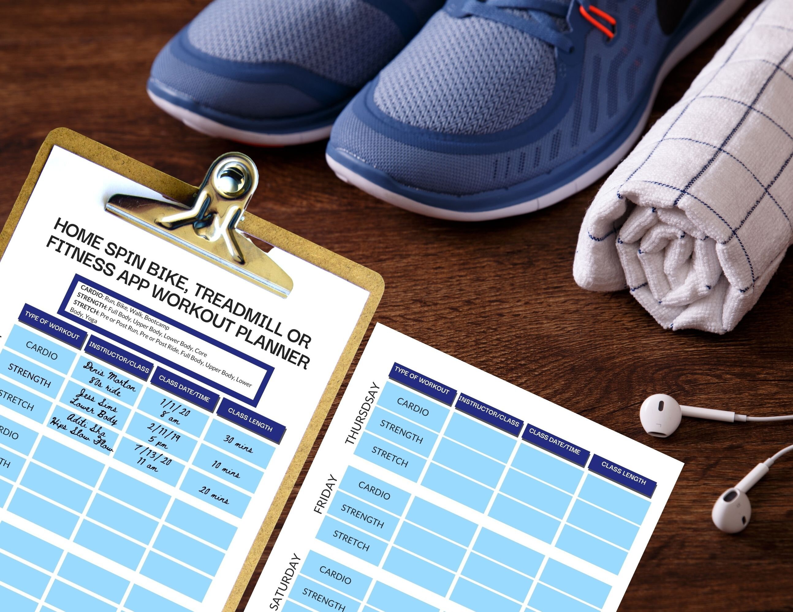 Home Cycle Workout Planner Tracker PDF Printable Schedule - Etsy