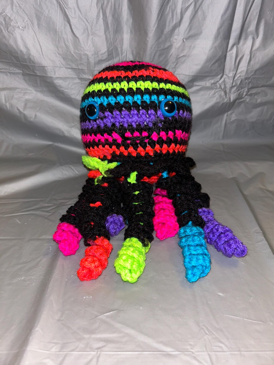 Neon Octopus Medium Crochet Stuffed Plushie/amigurumi - Etsy