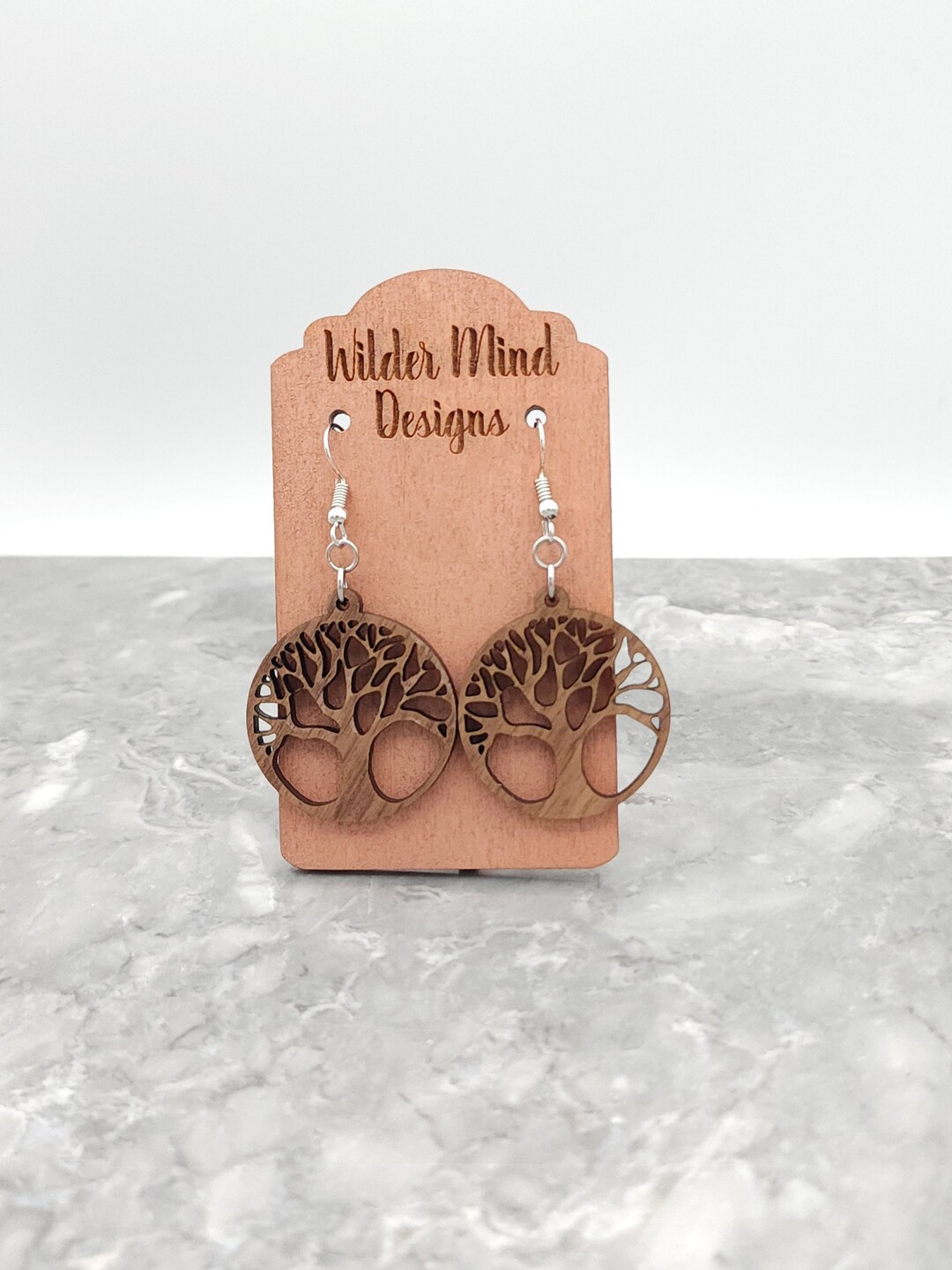 Tree of Life Earrings, Wooden Tree Earrings, Laser Cut Earrings ...