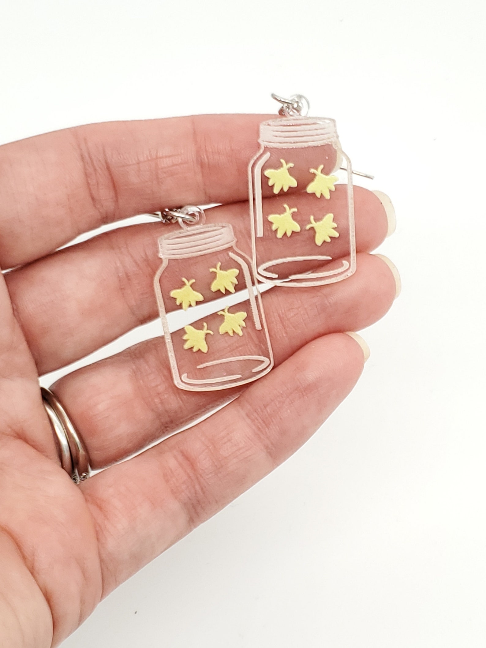 Firefly Earrings Mason Jar Earrings Acrylic Earrings Summer - Etsy