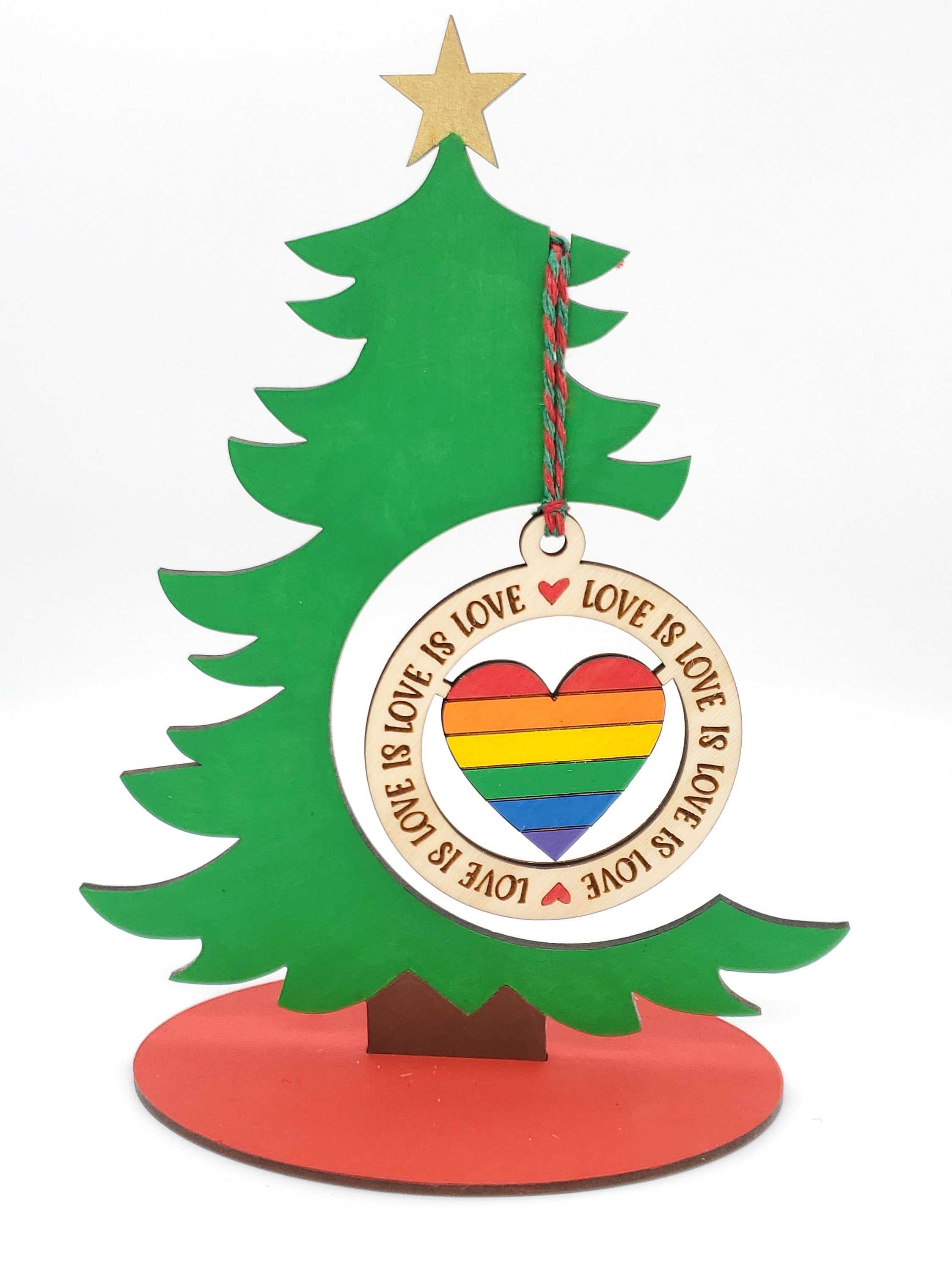 Pride Christmas Ornament Pride Gift Love is Love Wooden | Etsy