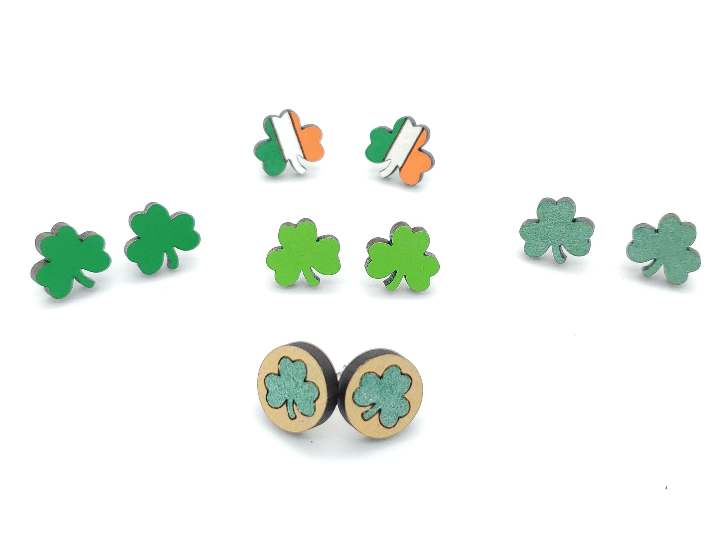Clover Studs Shamrock Studs St. Patrick's Day Studs St. | Etsy