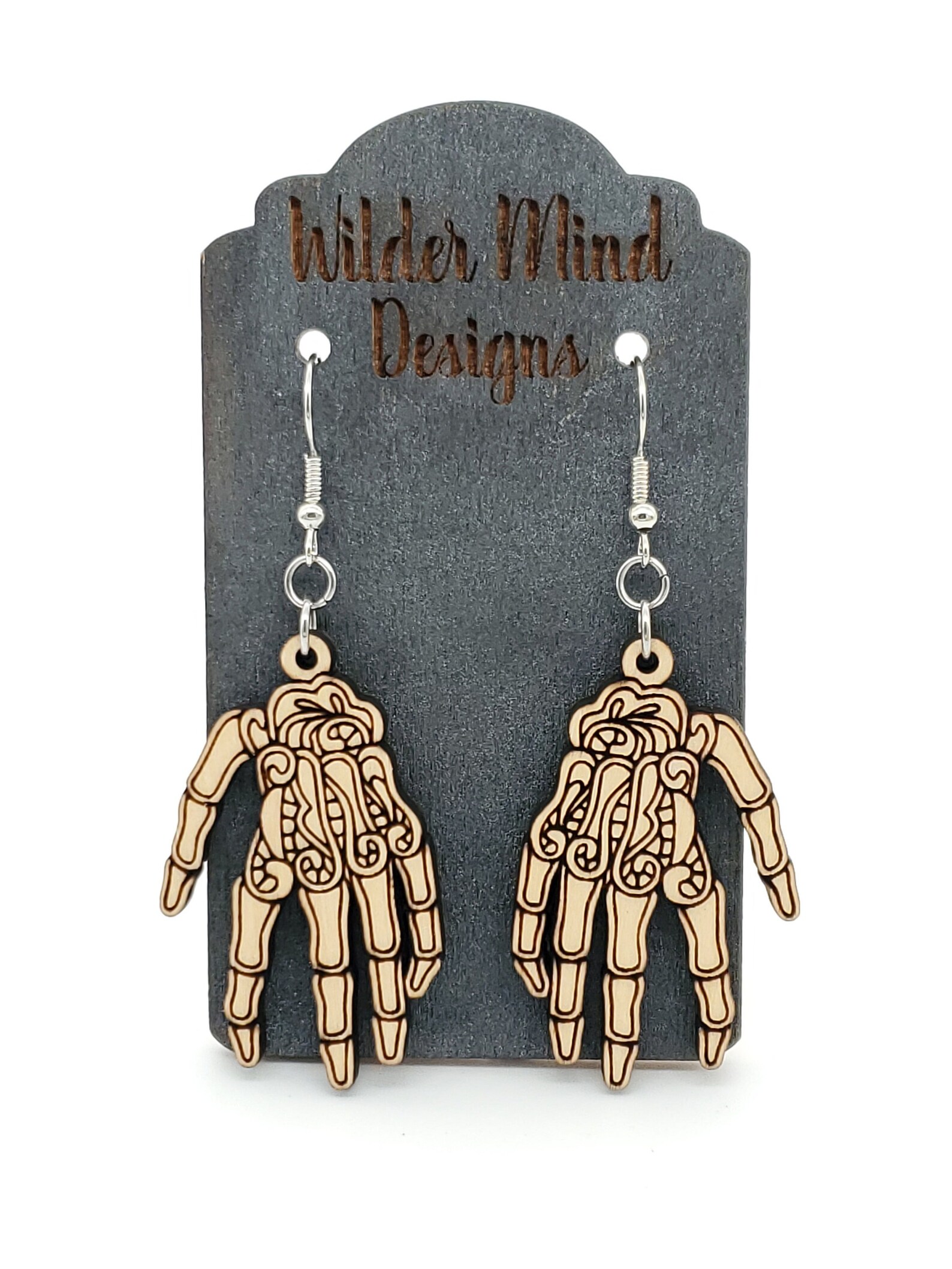 Skeleton Earrings Skeleton Hand Halloween Earrings - Etsy