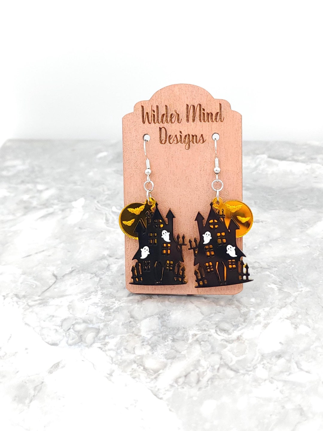 Haunted House Earrings, Halloween Earrings, Spooky Earrings, Halloween ...
