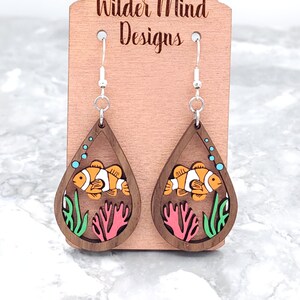 Clown Fish Earrings, Shark Earrings, Shark Week, Fish Earrings, Ocean ...