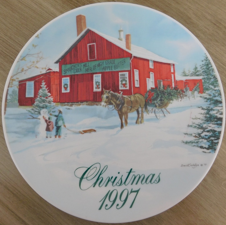 1997 Christmas Smucker's Collector Series Plate, David Coolidge Art ...