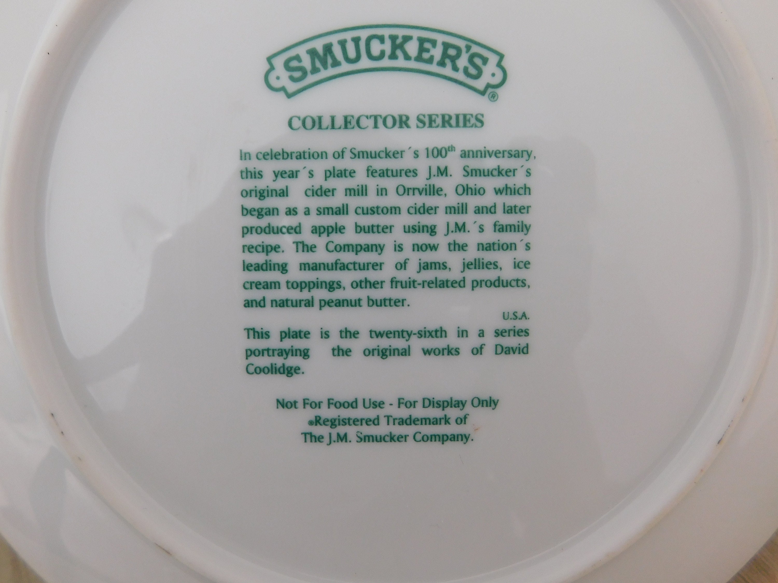 1997 Christmas Smucker's Collector Series Plate, David Coolidge Art ...