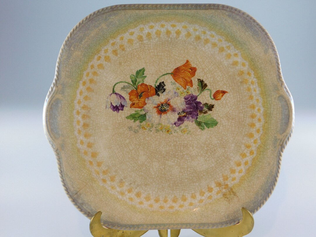 Crown Ivory-decorative Plate-square Serving Plate-vintage Plate ...