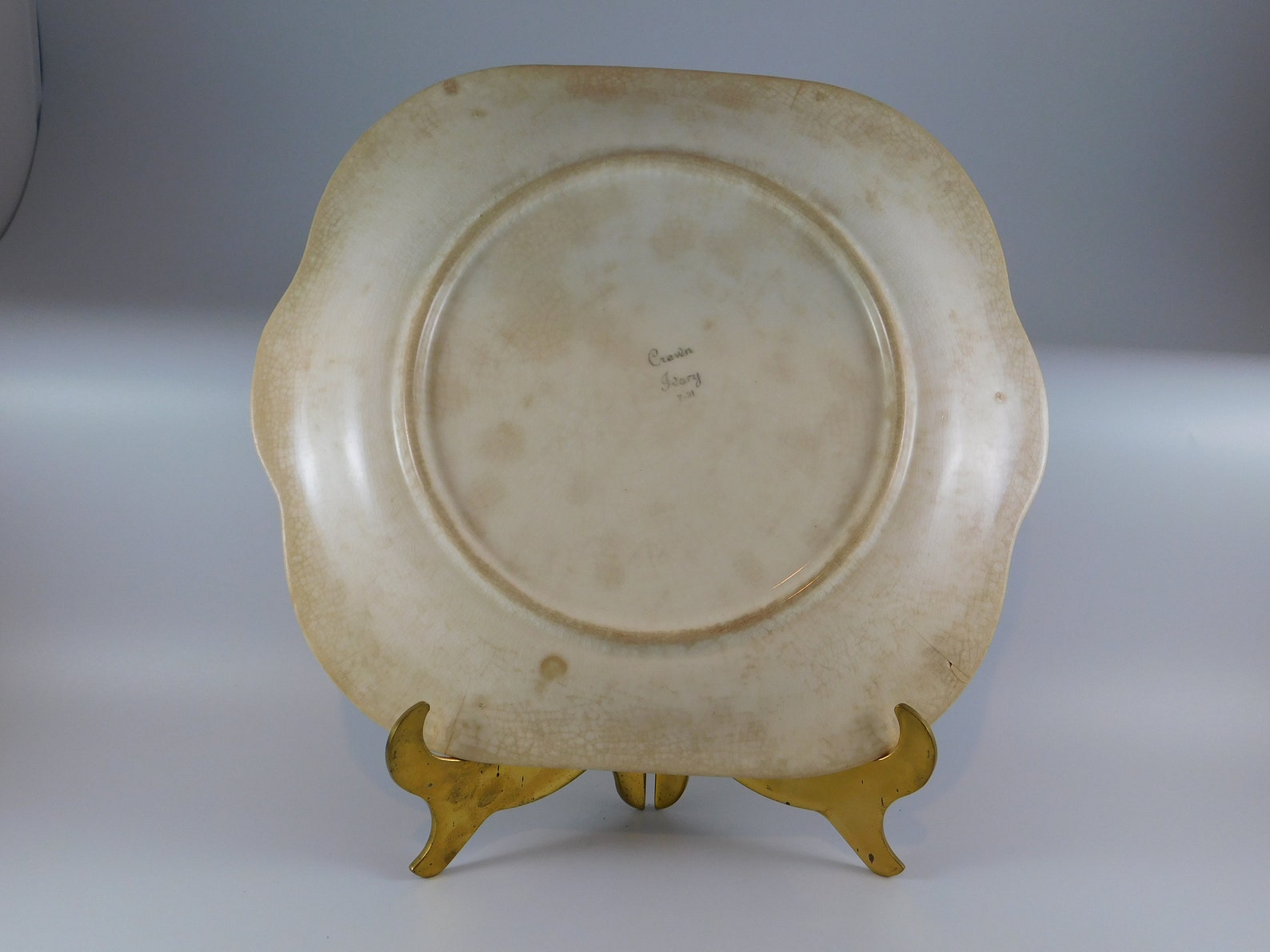 Crown Ivory-decorative Plate-square Serving Plate-vintage - Etsy