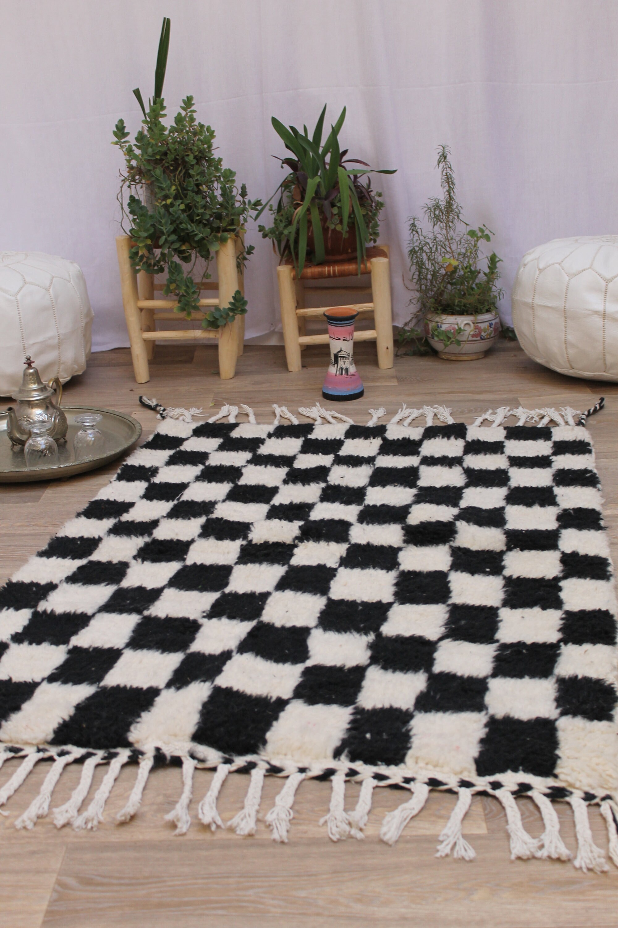 Black And White Checkered Rug