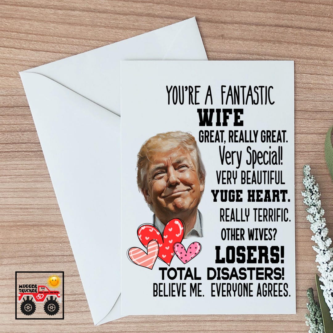 Trump Valentine Day Card, Valentine for Wife, Republican Card ...