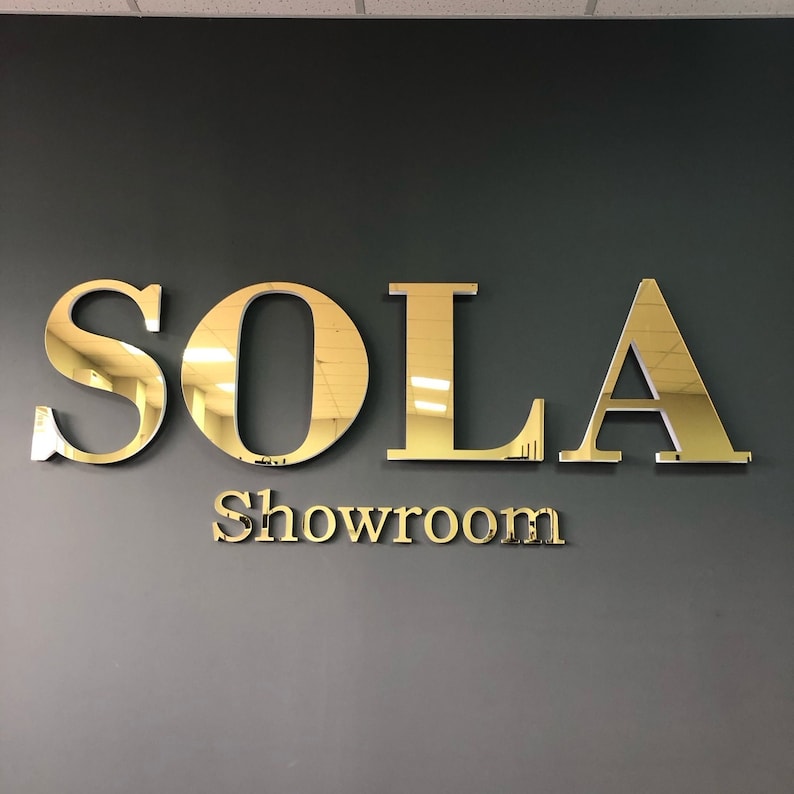 Custom 3D Stainless Steel Logo Sign | Modern Metal Lettering ...
