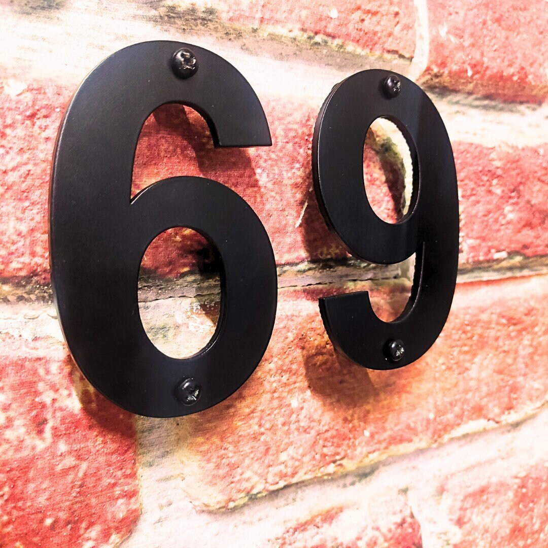 Laser Cut Metal Numbers, Black Door Signage, Rusted Number Sign, Screw ...