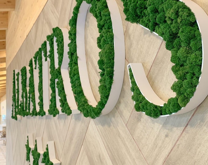 Custom Moss Sign - Personalized Green Live Moss Wall Decor, Natural ...