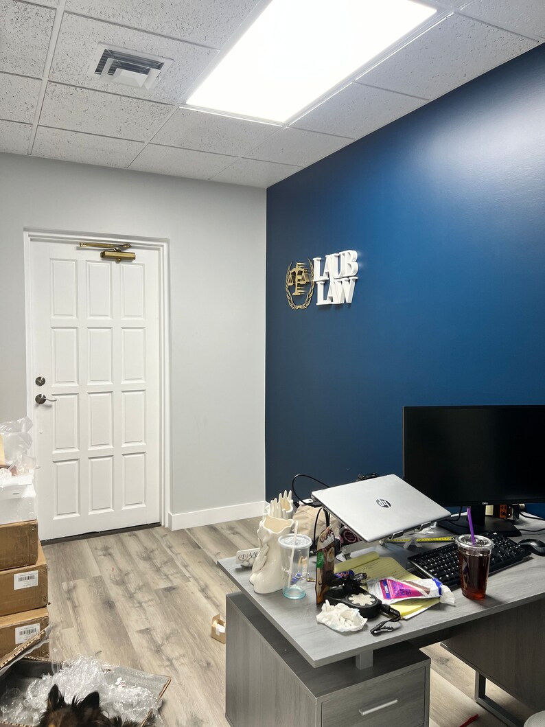 Custom 3D Brushed Metal Business Logo Sign, Office Wall Decor - Etsy
