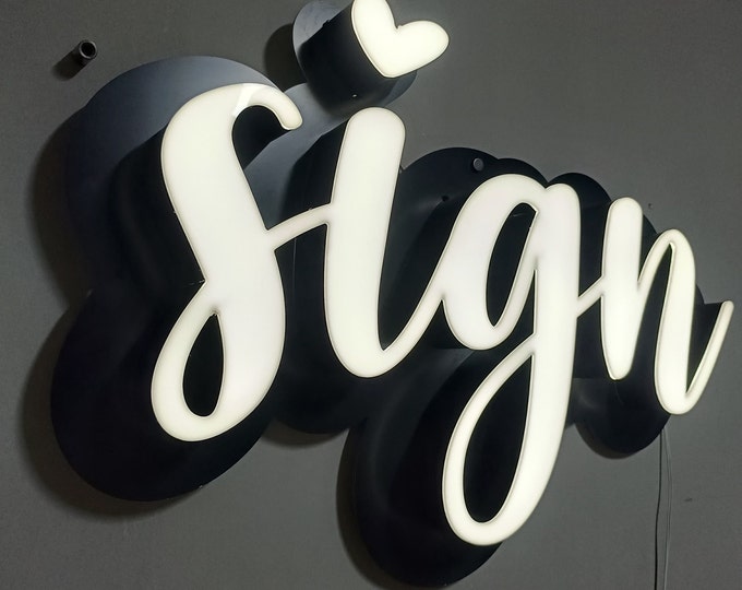 Background Frontlit Store Sign, Outdoor Led Sign, Custom LED Sign, Wall ...