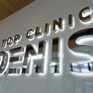 Backlit Metal Sign – 3D LED Illuminated Office & Reception Area Sign ...